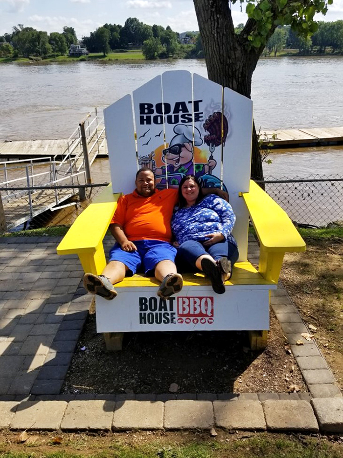 This giant chair by the water creates Instagram moments while you digest barbecue perfection.