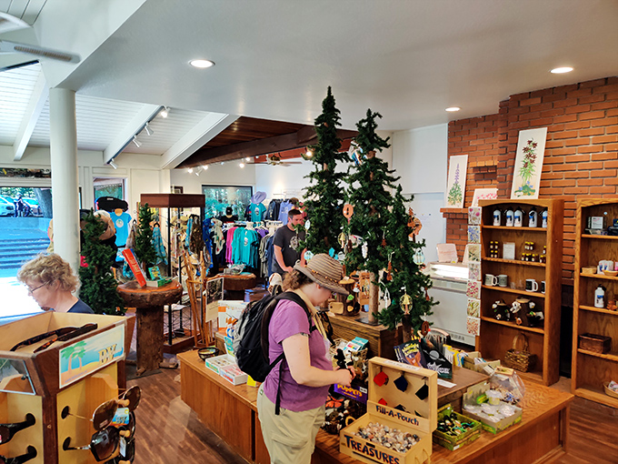The gift shop: where you convince yourself that yes, you absolutely need that redwood seedling and three different trail guides.