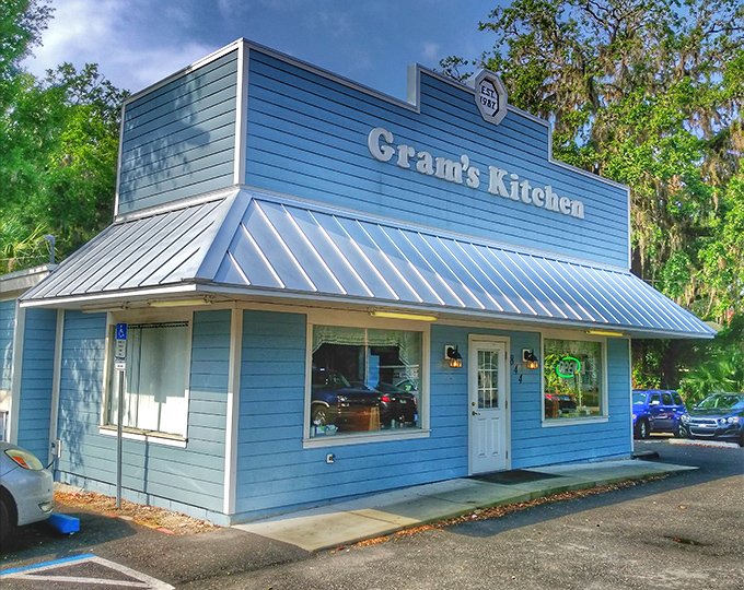 Gram's Kitchen's cheerful blue exterior promises comfort food that would make your grandmother proud. Small-town diners&mdash;where calories don't count and everyone knows your order.