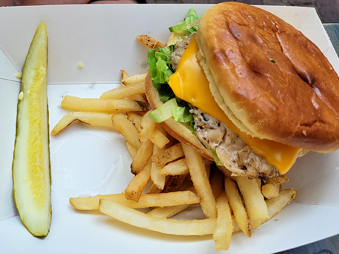 For those who insist on staying landlocked, the chicken sandwich proves the kitchen's mastery extends beyond seafood. No compromise on flavor.