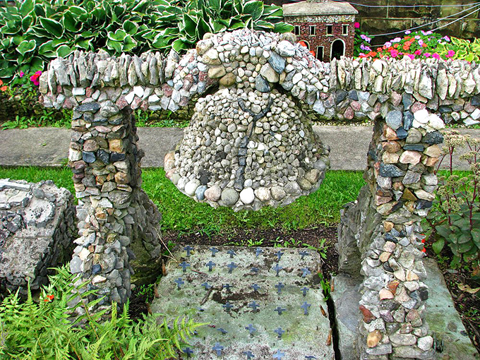 This stone bell may not ring, but it certainly strikes a chord with amazed visitors.