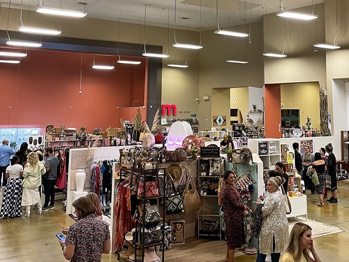 The bustling heart of Sea Hive, where strangers become co-conspirators in the hunt for vintage gold. Everyone here is thinking the same thing: "Don't grab that thing I want."