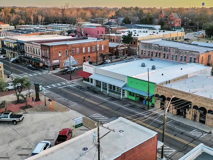 From above, Jefferson reveals itself as the perfect blend of historic charm and practical small-town living. No wonder it's called the "Bed and Breakfast Capital of Texas."