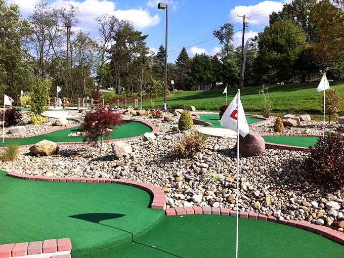 Kerber's mini-golf course: where families discover that putting skills are inversely proportional to ice cream consumption. Deliciously challenging.
