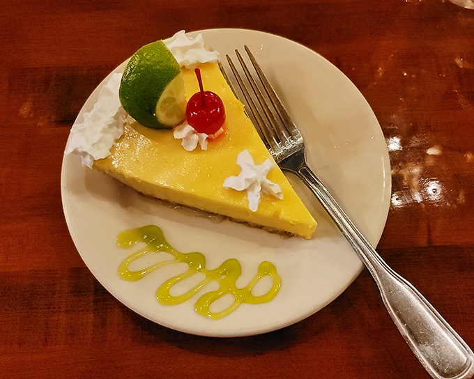 Key lime pie that hits all the right notes&mdash;tangy, sweet, and creamy with a decorative swirl that says, "Yes, we care about dessert too."