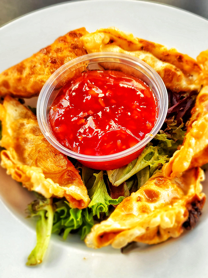 Golden dumplings that prove fusion cuisine can be both adventurous and absolutely irresistible when done right.