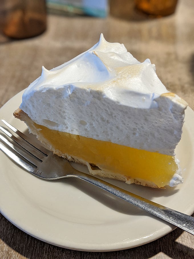 Lemon meringue pie with peaks higher than nearby mountain ranges. The perfect sweet-tart finale to a meal that already has you planning your return visit.