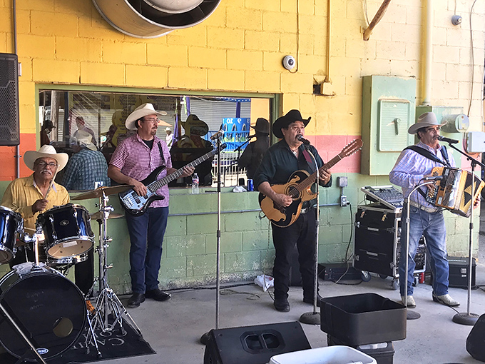The soundtrack of South Texas comes alive&mdash;these musicians turning an ordinary shopping day into an impromptu fiesta with every accordion squeeze.