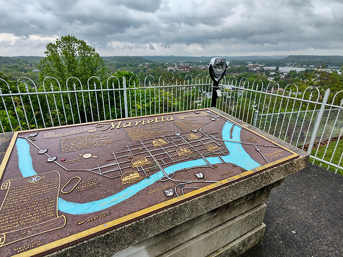 This overlook map helps you navigate Marietta's charms while providing views that GPS coordinates cannot capture.