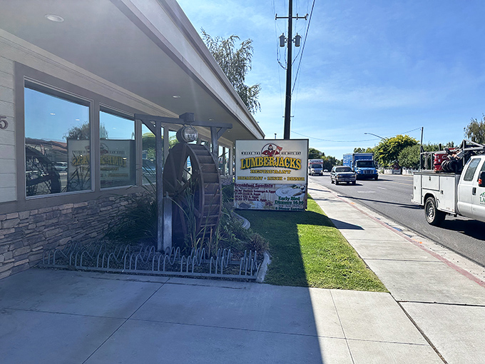 Lumberjack's Restaurant features a water wheel outside that's as much a local landmark as the hearty portions waiting inside.