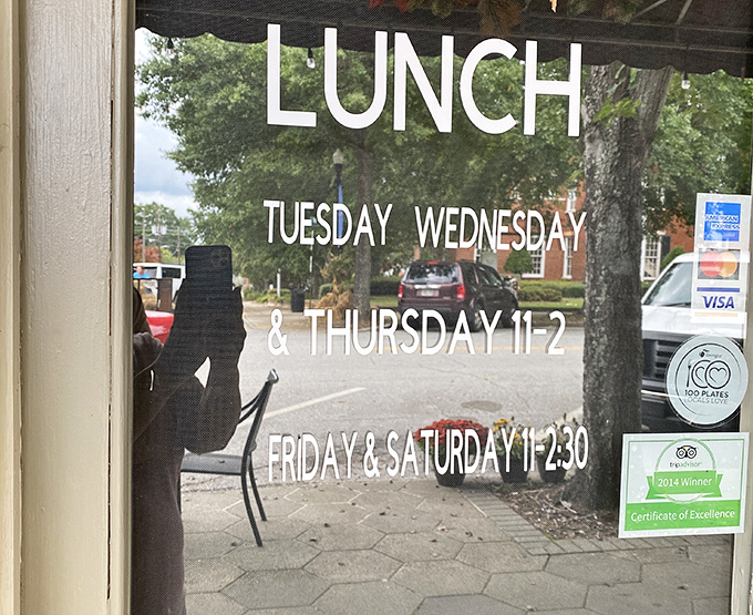 The hours posted on the door aren't just a schedule&mdash;they're an invitation to slow down and savor life, Southern-style. Plan accordingly.