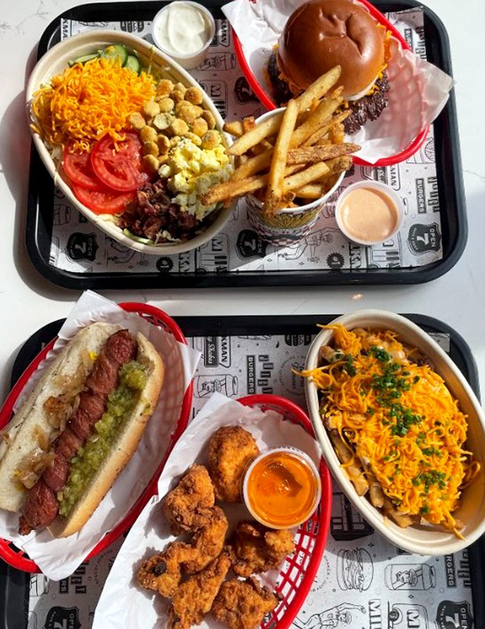 A feast fit for indecisive food lovers. When someone asks "burger or hot dog?" the correct answer is clearly "yes, and add chili cheese fries."