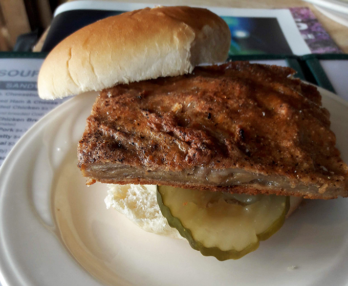 The meatloaf sandwich – a thick slab of homestyle goodness on fresh bread with pickle chips, no Instagram filter required.