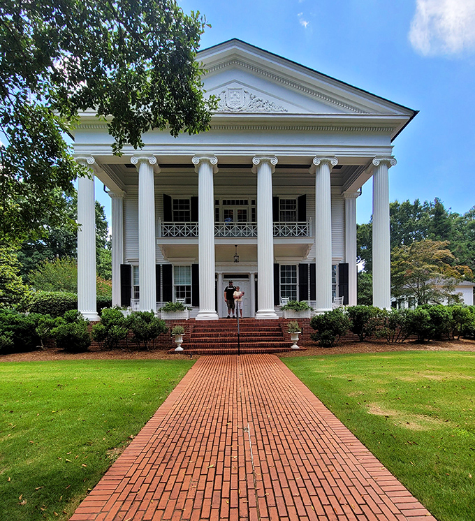 This magnificent columned mansion could make anyone feel like Scarlett O'Hara for a day &ndash; Southern grandeur that whispers stories of a bygone era.