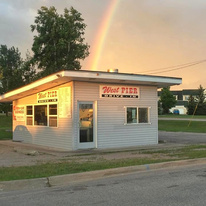 Even Mother Nature approves&mdash;sending a rainbow to highlight what locals already know: this little drive-in is truly the gold at the end.
