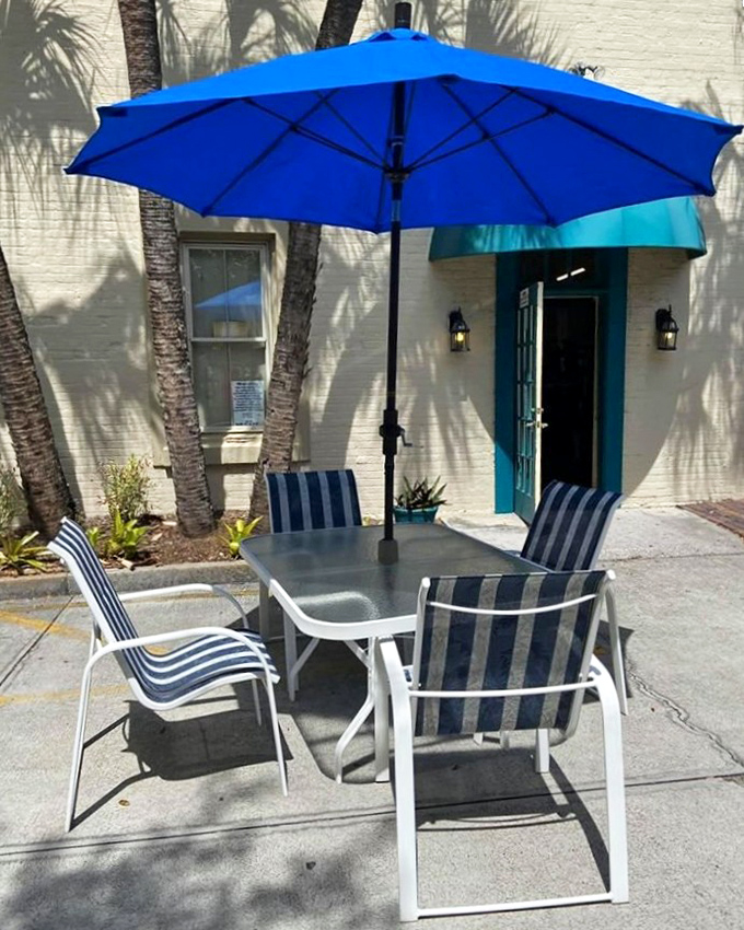 Even the outdoor furniture gets in on the secondhand action. This patio set is ready for its next life of sunset cocktails and morning coffees.