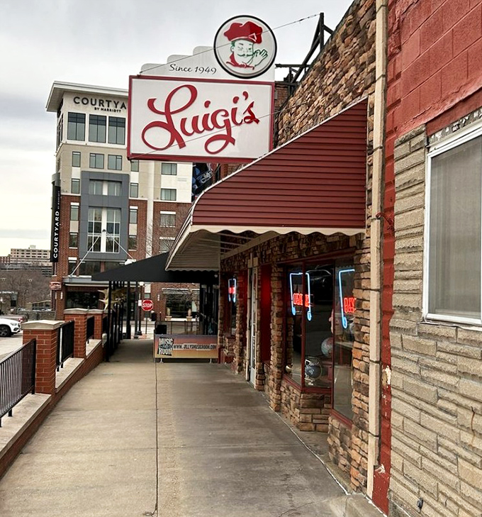 That iconic sign has guided generations of pasta pilgrims to this Akron institution, standing proud against Ohio skies in all seasons.