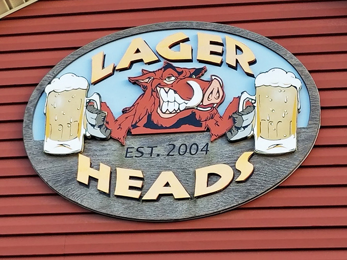 That wild boar logo holding beers tells you everything you need to know: this place takes its fun as seriously as its BBQ.