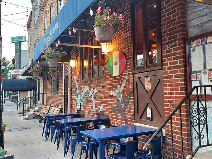 Outdoor seating where you can savor Italian flavors while soaking up Little Italy's historic atmosphere.