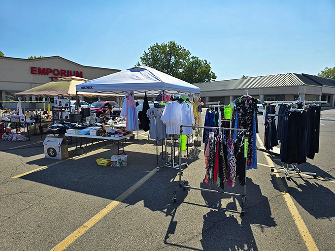 The treasure hunt continues outdoors, where pop-up tents shelter additional finds for those willing to extend their expedition.