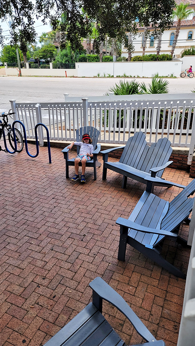 The outdoor waiting area&mdash;where strangers become friends united by a common mission: experiencing the best breakfast in Destin.