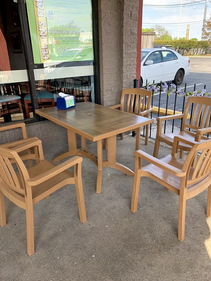 Al fresco dining with a side of people-watching &ndash; these outdoor tables offer the perfect perch for enjoying tacos in the Virginia sunshine.