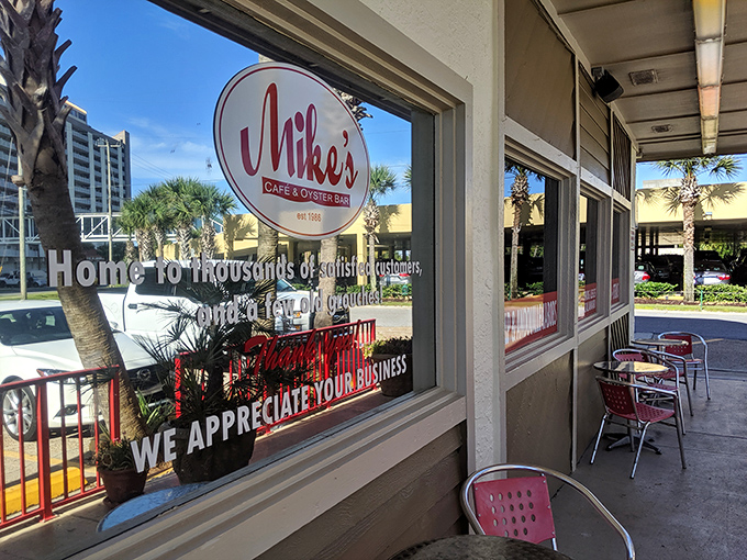 "Home to thousands of satisfied customers" isn't just window dressing—it's Mike's honest promise delivered daily with seafood and smiles.