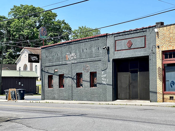 The street view reveals the barbecue joint's humble exterior. Like a secret club, only those in the know recognize the treasure within.