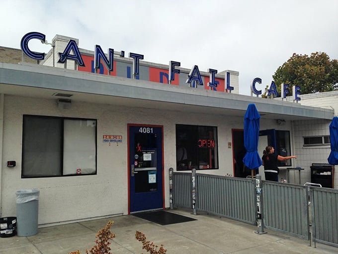The unmistakable blue and red signage welcomes hungry visitors&mdash;a promise that whatever happens inside, failure is definitely not on the menu.