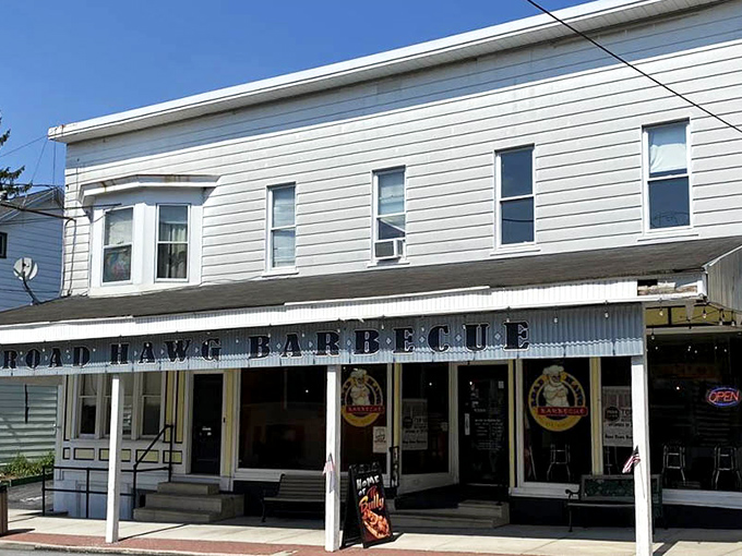 Outdoor seating where fresh air meets smoky perfection, creating the ideal backdrop for barbecue memories.