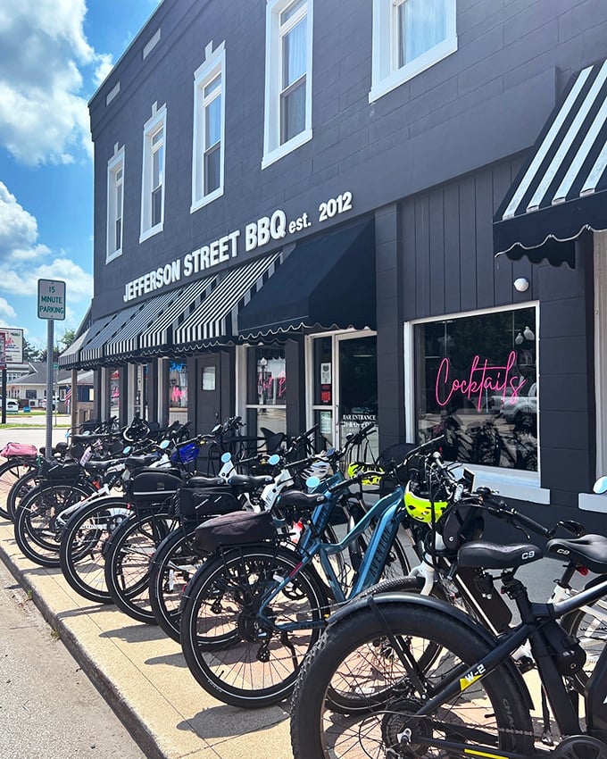 Even the bicycles parked outside seem to be smiling, knowing their riders are inside experiencing meat nirvana in small-town Indiana.