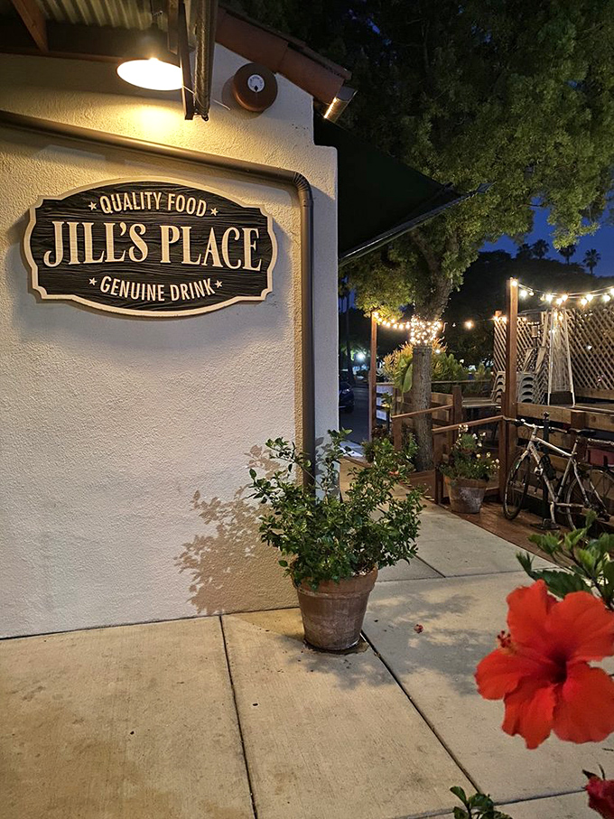 As evening falls, the exterior transforms into a twinkling invitation to come inside and stay awhile. Magic hour, indeed. 