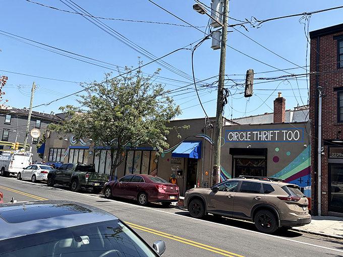 "Circle Thrift Too" announces itself on another storefront, proving that you can never have too much of a good thrifting thing in Philadelphia. 