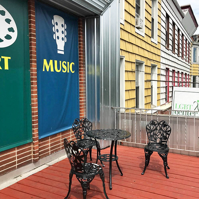 This charming outdoor nook proves that sometimes the best reading companion is fresh air and the distant hum of downtown Harrisburg.
