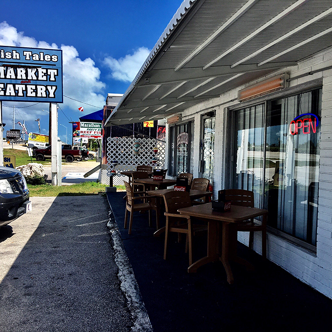 Outdoor seating where the Florida breeze enhances every bite. Sometimes the best seasoning is fresh air and sunshine.
