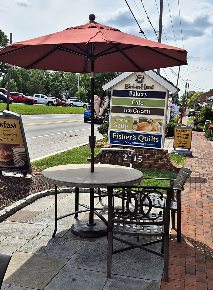 Outdoor seating that whispers, "Stay awhile, watch the world go by, and maybe order that second slice of pie you've been thinking about."