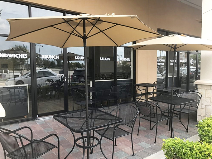 Outdoor seating for those perfect Florida mornings when air conditioning feels like a crime against nature.