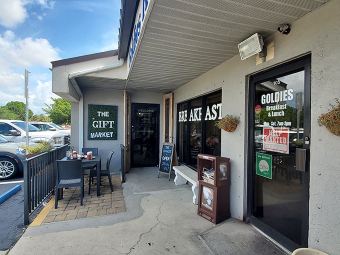 Even the outdoor seating whispers "stay awhile" – because good food deserves to be savored properly.