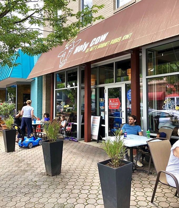 Outdoor seating invites you to enjoy your burger in the fresh air—where the only thing better than the people-watching is the food on your plate.
