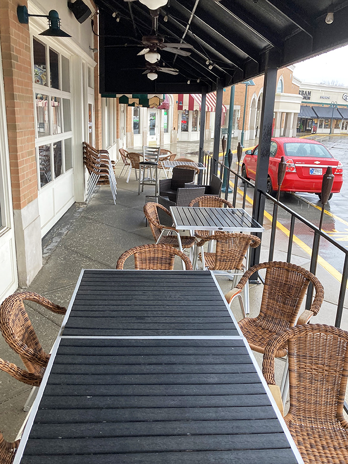 Outdoor seating for when you want your burger with a side of people-watching and Indiana sunshine.