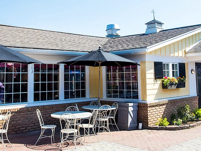 Outdoor seating where Pennsylvania's natural beauty provides the perfect backdrop for exceptional comfort food.