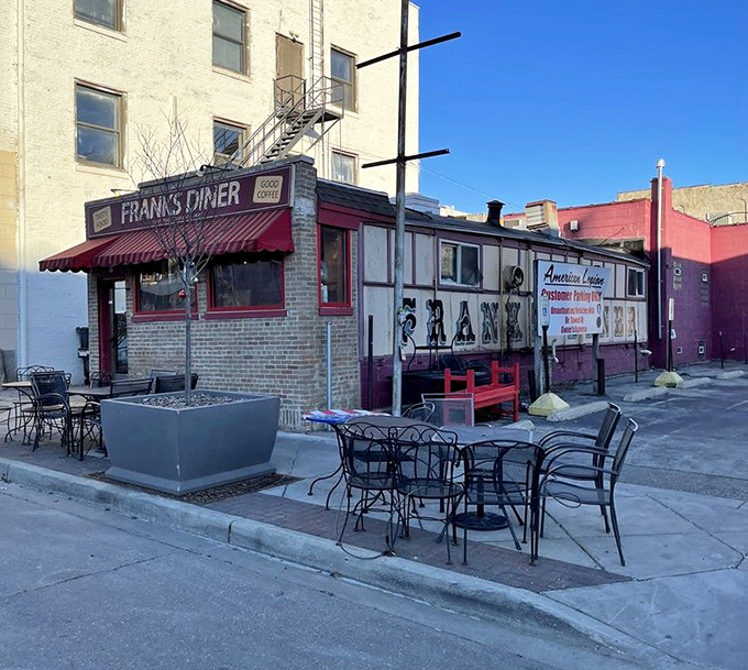 Outdoor seating for the patient few who'd rather wait in fresh air. The best things in life require a little anticipation.