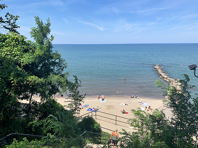 Nature's stairmaster: the climb down might be easy, but the trek back up ensures you've earned whatever ice cream awaits afterward.