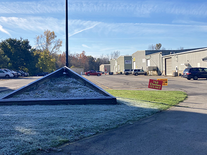 Plenty of parking for the masses who've discovered Indiana's worst-kept secret for incredible deals.