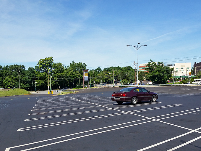 A parking lot with breathing room&mdash;the unsung luxury of discount shopping. No door dings, no cart traffic jams, just easy access to bargain bliss.