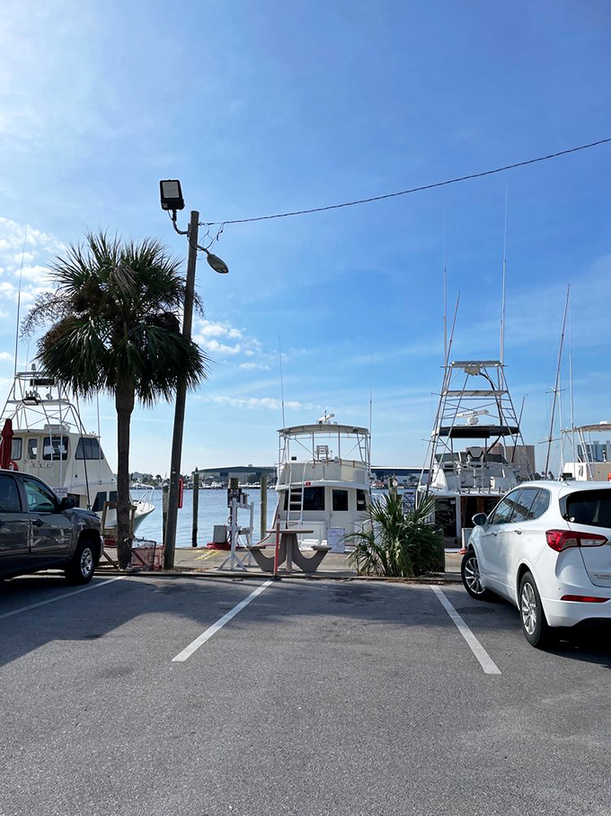 Even the parking lot tells a story&mdash;with fishing boats bobbing in the marina just steps away, promising the freshest catch imaginable.