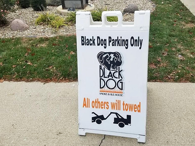 The most honest parking sign in America. When barbecue is this good, they can make whatever parking rules they want.