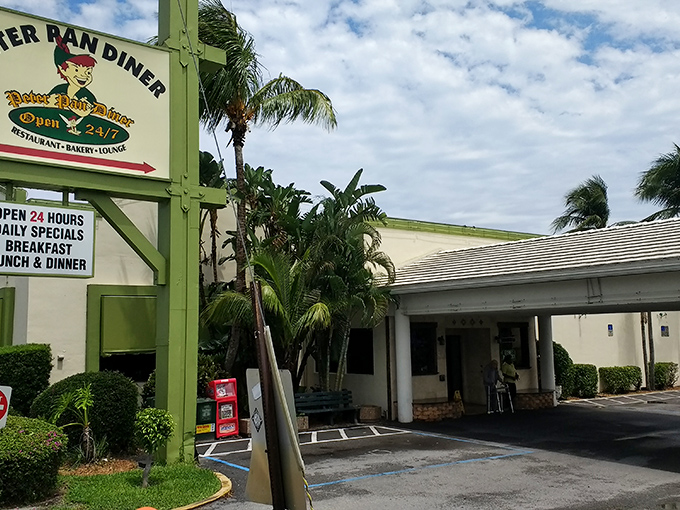Under swaying palm trees and Florida's brilliant blue sky, this parking lot is the gateway to one of Oakland Park's most beloved institutions.