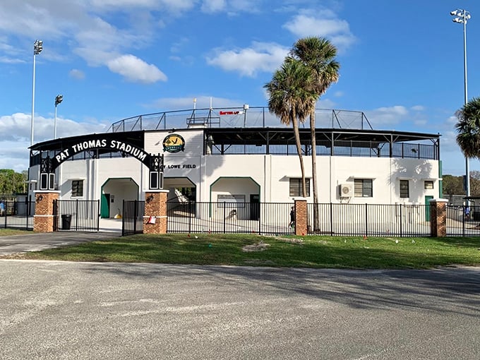 Pat Thomas Stadium stands ready for America's pastime with a distinctly Florida accent. Baseball under palm trees just hits different.