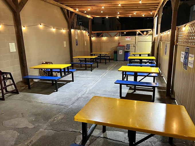 The outdoor patio offers a moment of reflection &ndash; a place to contemplate the profound burrito experience you've just had or are about to have.